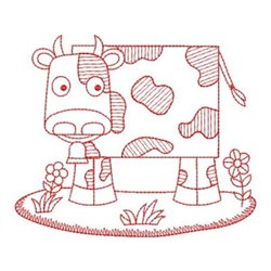 Redwork Cow Embroidery Design | EmbroideryDesigns.com