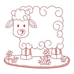 Redwork Lamb Embroidery Design | EmbroideryDesigns.com