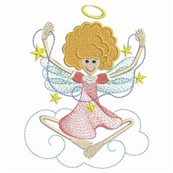 Rippled Angel At Work Embroidery Design | EmbroideryDesigns.com
