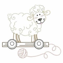 Vintage Cute Lamb Embroidery Design | EmbroideryDesigns.com