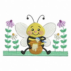 Cute Spring Bee Embroidery Design | EmbroideryDesigns.com