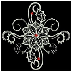 Heirloom Poinsettia Embroidery Design | EmbroideryDesigns.com