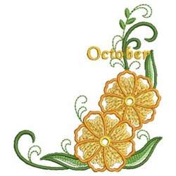 October Calendula Embroidery Design | EmbroideryDesigns.com