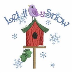 Let It Snow Bird Embroidery Design | EmbroideryDesigns.com