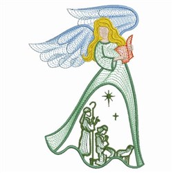 Sheep Shepherds Angel Embroidery Design | EmbroideryDesigns.com