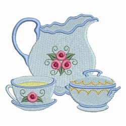 Tea Time Set Embroidery Design | EmbroideryDesigns.com