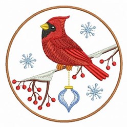 Christmas Cardinals Embroidery Design | EmbroideryDesigns.com