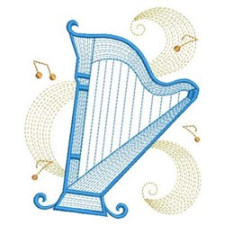Rippled Harp Embroidery Design | EmbroideryDesigns.com