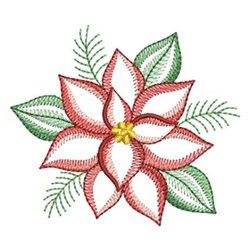 Vintage Poinsettia Embroidery Design | EmbroideryDesigns.com