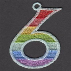 FSL Rainbow Number 6 Embroidery Design | EmbroideryDesigns.com