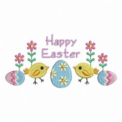Happy Easter Birds Embroidery Design | EmbroideryDesigns.com