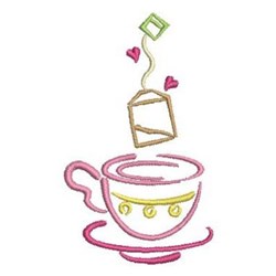 Tea Bag Embroidery Design | EmbroideryDesigns.com