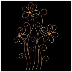 Linework Floral Embroidery Design | EmbroideryDesigns.com