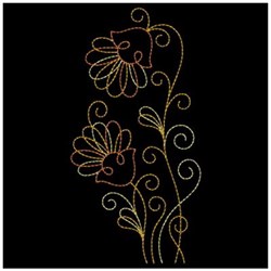 Linework Blooms Embroidery Design | EmbroideryDesigns.com