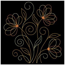 Linework Blossoms Embroidery Design | EmbroideryDesigns.com