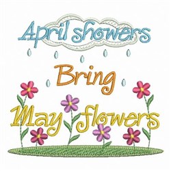 April Showers Embroidery Design | EmbroideryDesigns.com