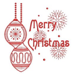 Redwork Merry Christmas Embroidery Design | EmbroideryDesigns.com