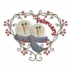 February Snowmen Embroidery Design | EmbroideryDesigns.com