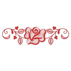 Redwork Decorative Rose Border Embroidery Design | EmbroideryDesigns.com