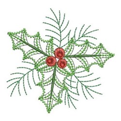 Heirloom Christmas Holly Embroidery Design | EmbroideryDesigns.com