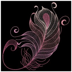 Pink Neon Feather Embroidery Design | EmbroideryDesigns.com
