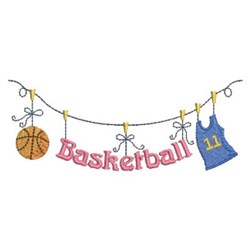 Basketball Clothesline Embroidery Design | EmbroideryDesigns.com
