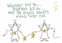 Angels Watching Embroidery Design | EmbroideryDesigns.com