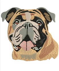 English Bulldog Embroidery Design | EmbroideryDesigns.com
