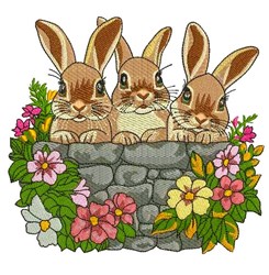 Bunny Garden Embroidery Design | EmbroideryDesigns.com