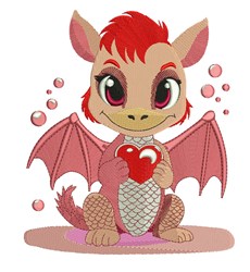 Love Dragon Embroidery Design | EmbroideryDesigns.com