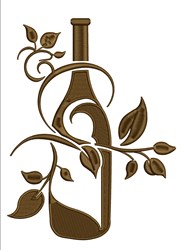 Wine Bottle Embroidery Design | EmbroideryDesigns.com