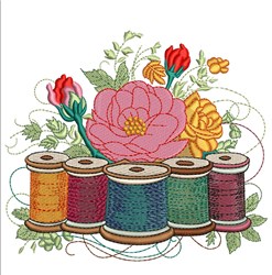 Flowers & Thread Embroidery Design | EmbroideryDesigns.com