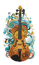 Swirly Violin Embroidery Design | EmbroideryDesigns.com