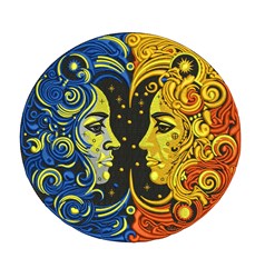 Moon Faces Embroidery Design | EmbroideryDesigns.com