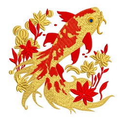 Koi Fish Embroidery Design | EmbroideryDesigns.com