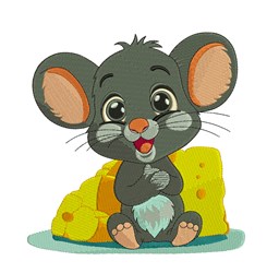 Mouse & Cheese Embroidery Design | EmbroideryDesigns.com