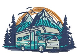 Mountain Camper Embroidery Design | EmbroideryDesigns.com