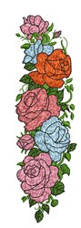 Vertical Roses Embroidery Design | EmbroideryDesigns.com