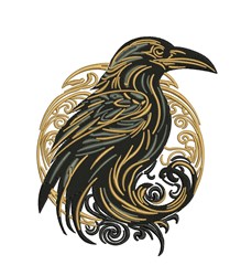 Raven Embroidery Design | EmbroideryDesigns.com