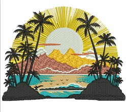 Summer Sunset Embroidery Design | EmbroideryDesigns.com