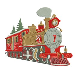 Holiday Train Embroidery Design | EmbroideryDesigns.com