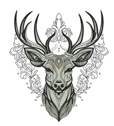 Fancy Deer Head Embroidery Design | EmbroideryDesigns.com