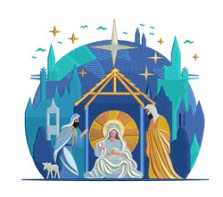Nativity Embroidery Design | EmbroideryDesigns.com