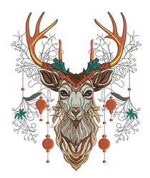 Christmas Stag Embroidery Design | EmbroideryDesigns.com