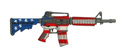 Flag Machine Gun Embroidery Design | EmbroideryDesigns.com