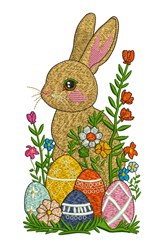 Easter Rabbit Embroidery Design | EmbroideryDesigns.com