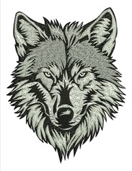 Wolf Head Embroidery Design | EmbroideryDesigns.com