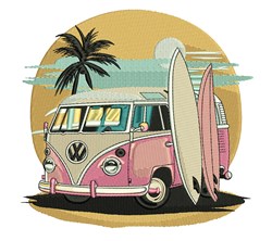 Surf Van Embroidery Design | EmbroideryDesigns.com