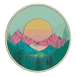 Mountain Sunrise Embroidery Design | EmbroideryDesigns.com
