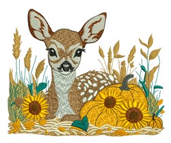Autumn Fawn Embroidery Design | EmbroideryDesigns.com